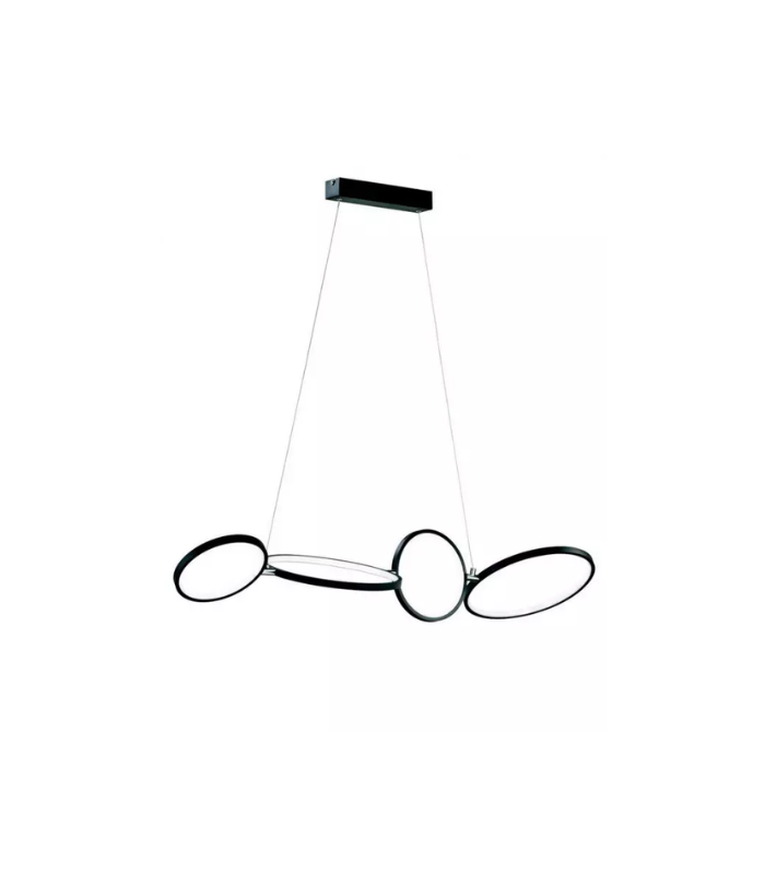 TRIO SUSPENSION RONDO LED METALNOIR MAT SWITCH L110X30 CM - Mobilium