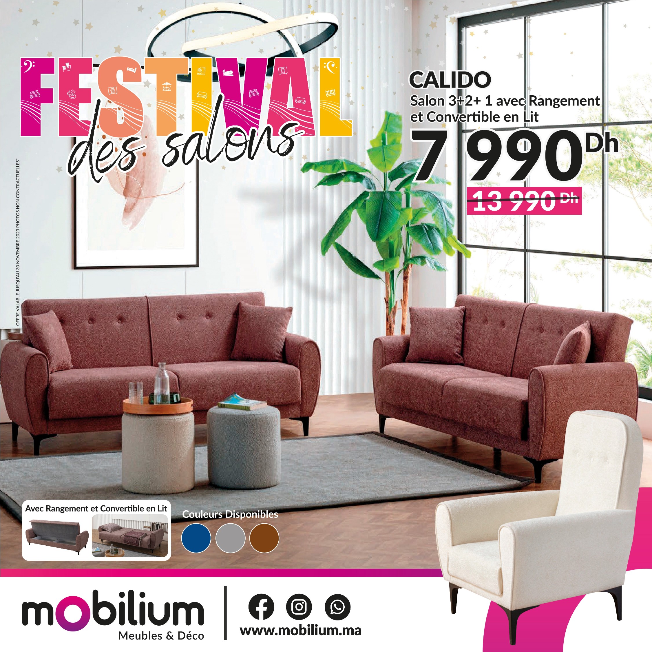 SALON CALIDO CONVERTIBLE 3 + 2 + 1 - Mobilium